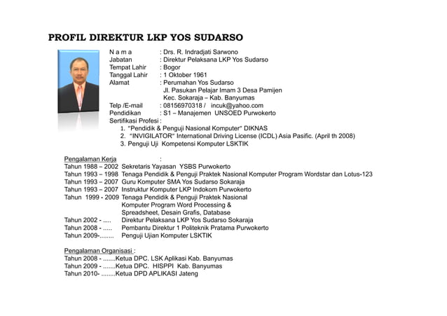 Profil LPK Yos Sudarso Sokaraja | PDF