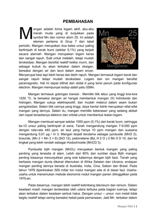 Profil mangan mn | PDF