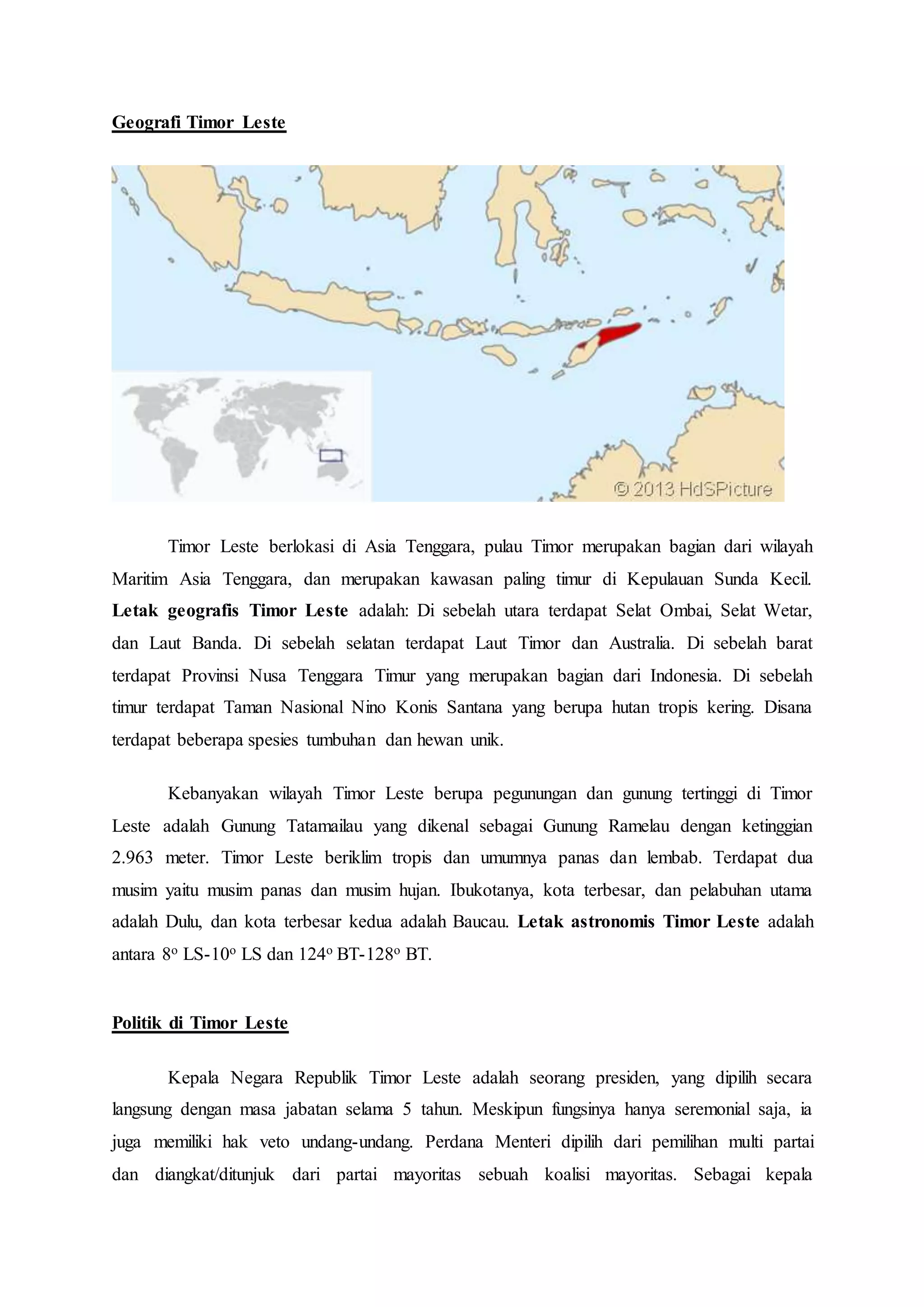 Profil negara timor leste | DOCX