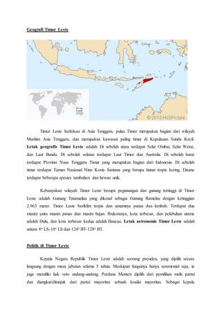 Profil negara timor leste | DOCX
