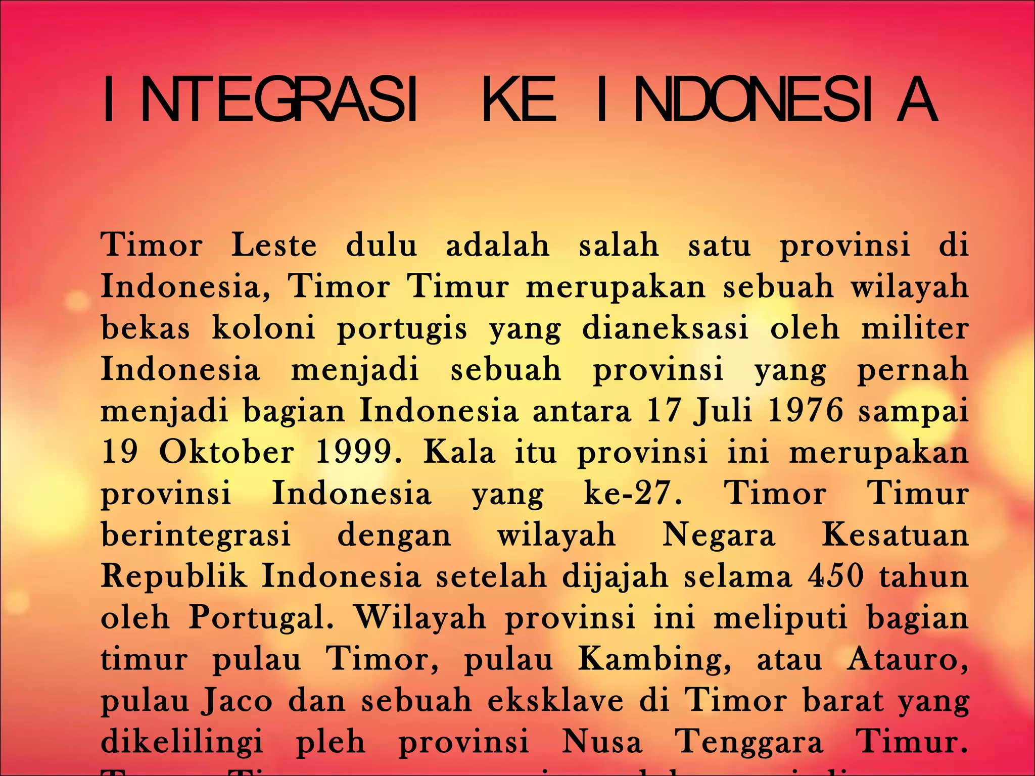 IX: Profil Negara Timor Leste | PPT