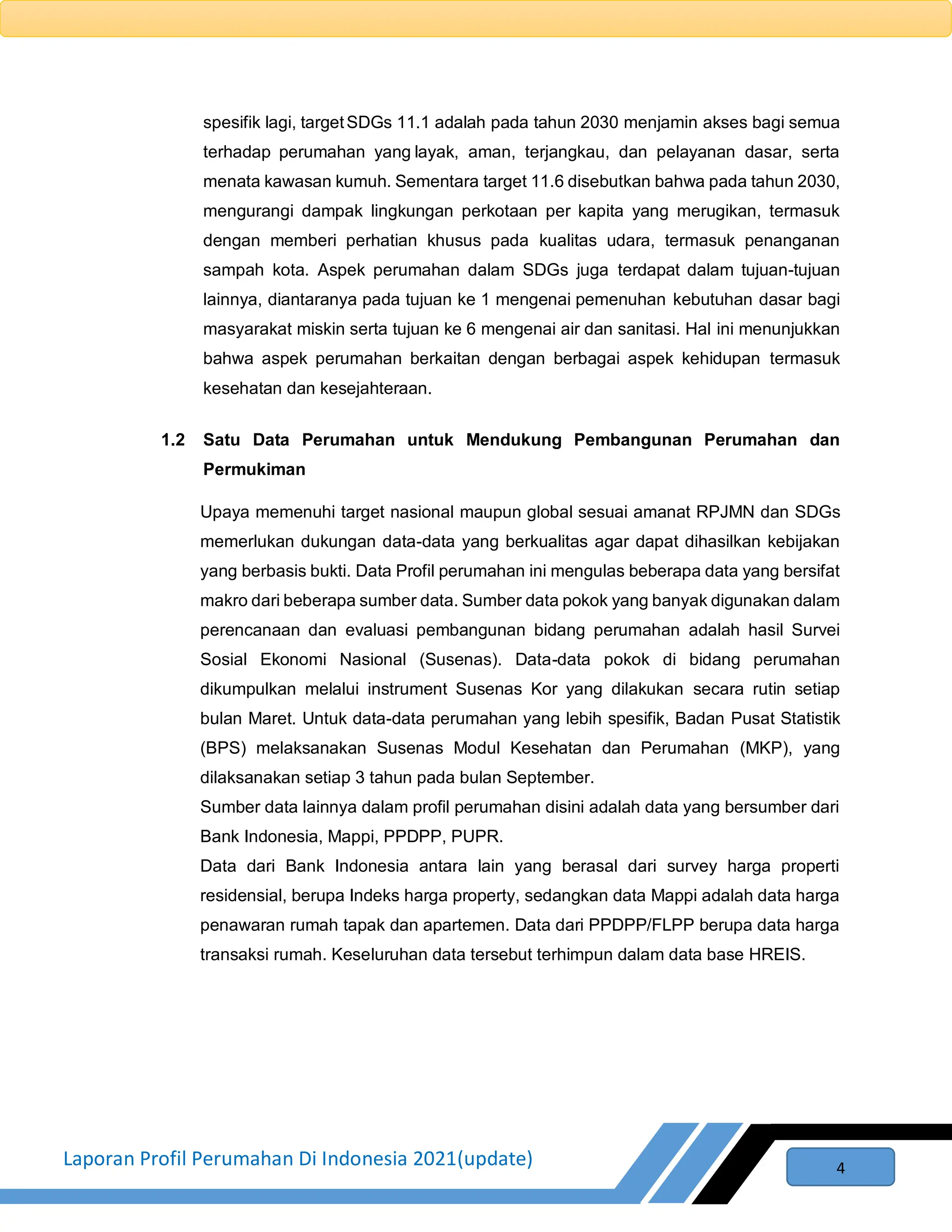 Update Profil Perumahan di Indonesia 2022 | PDF