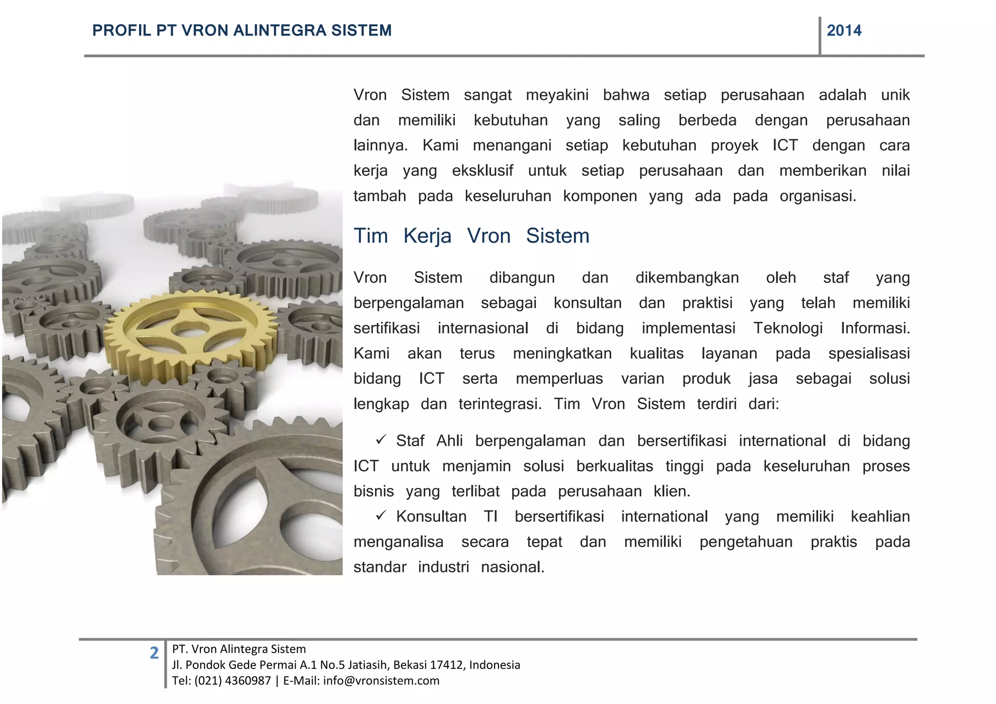 Perusahaan Jasa IT Solution PT VRON SISTEM | PDF