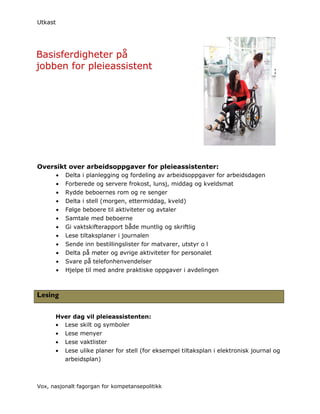 Profil Pleieassistent Til Kurs | PDF