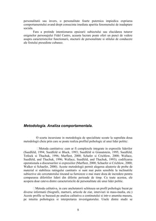 Profil psihologic fidel castro | DOC
