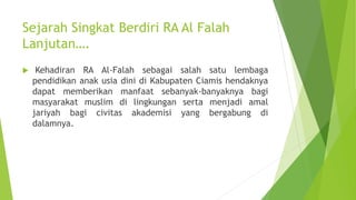 Profil raudhatul athfal (ra) al falah | PDF