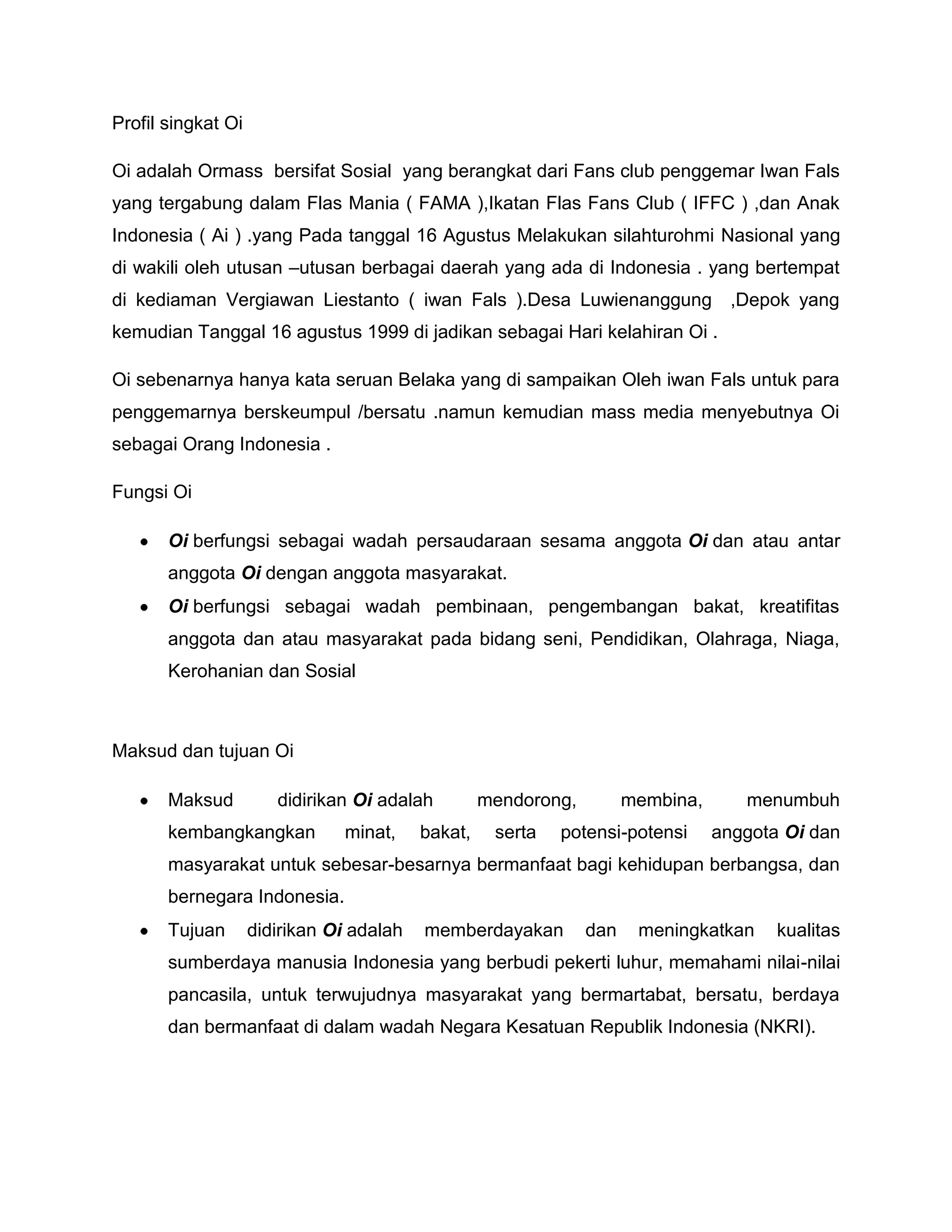 Profil singkat oi | DOCX
