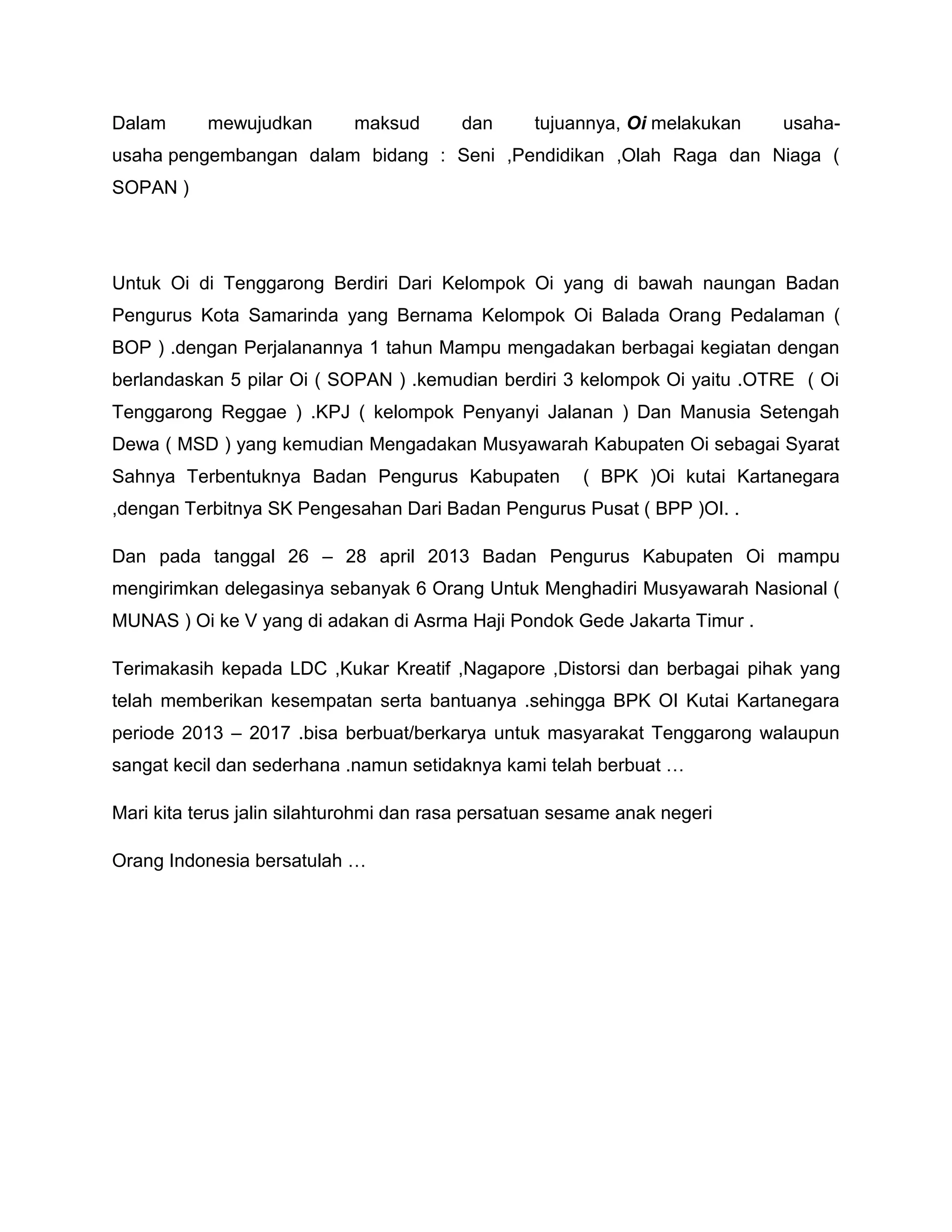 Profil singkat oi | DOCX