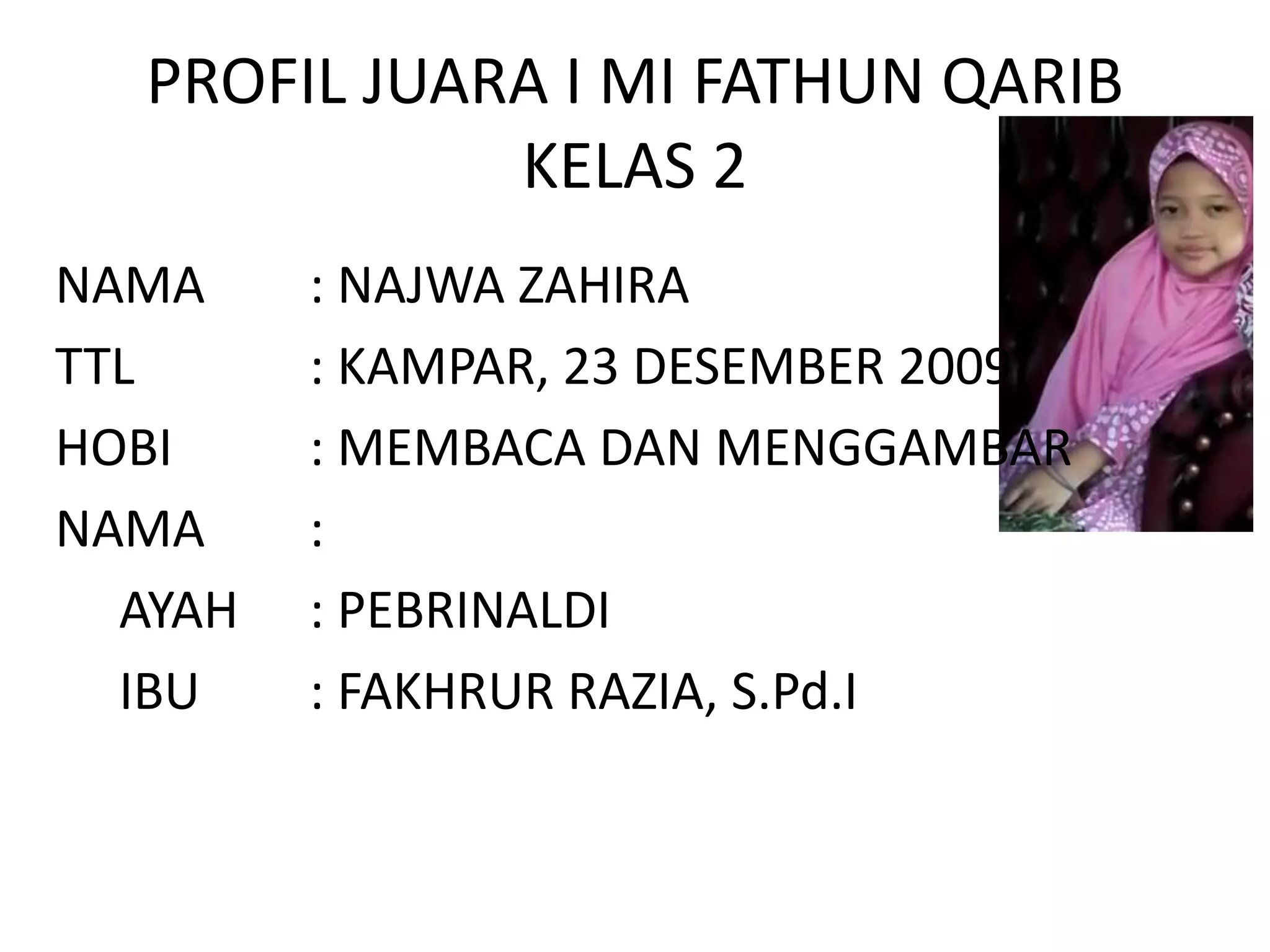 PROFIL SISWA BERPRESTASI.ppt