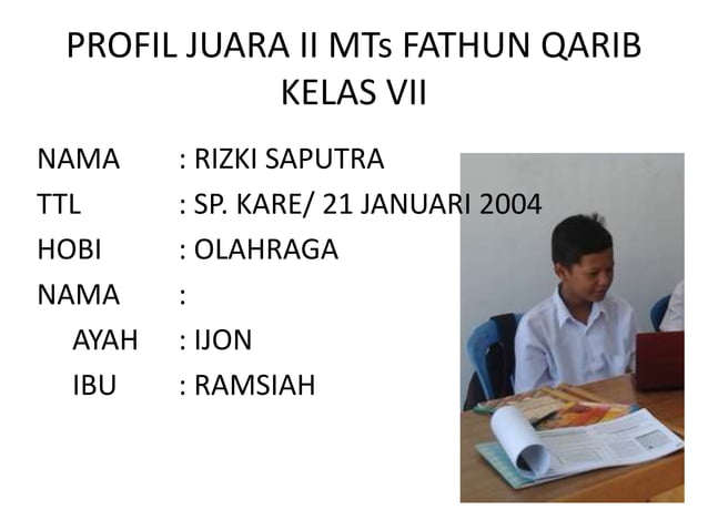 PROFIL SISWA BERPRESTASI.ppt
