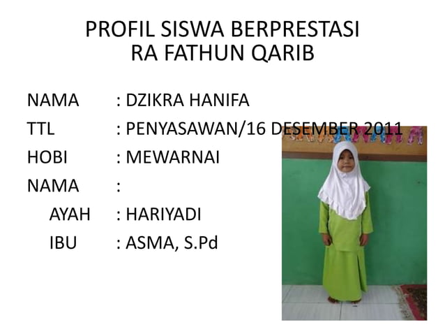 PROFIL SISWA BERPRESTASI.ppt