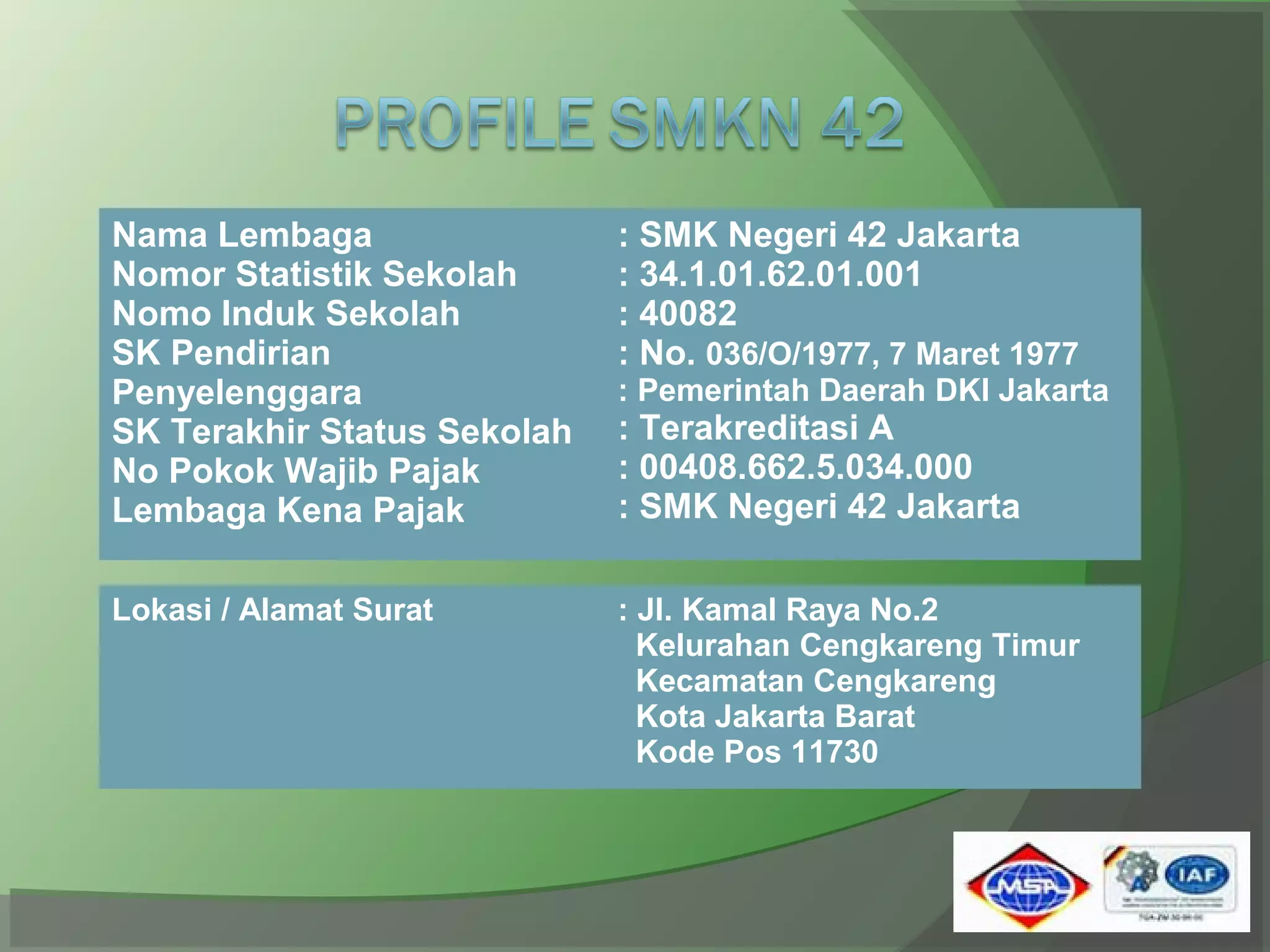 Profil SMK Negeri 42 Jakarta 2010 | PPS