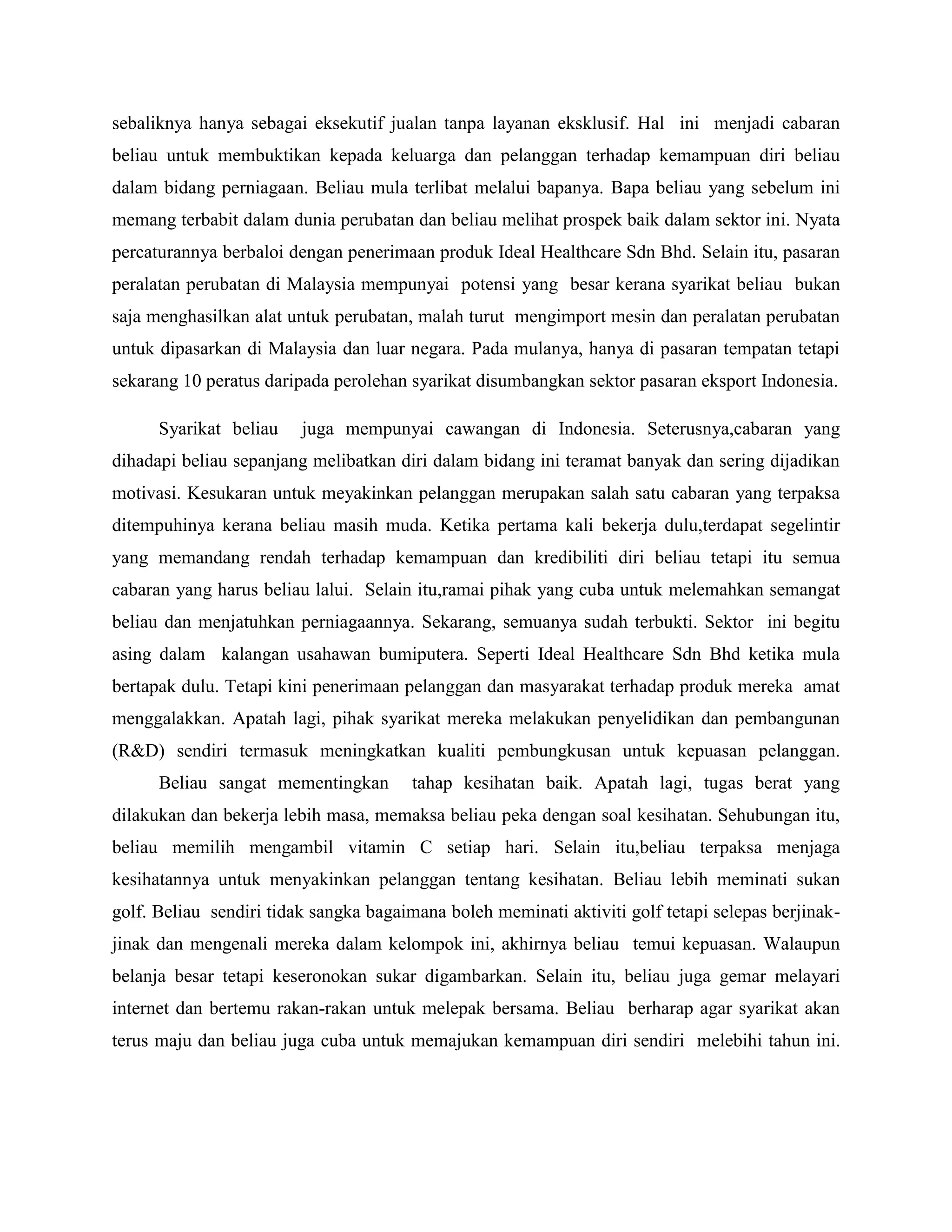 Profil usahawan | DOCX