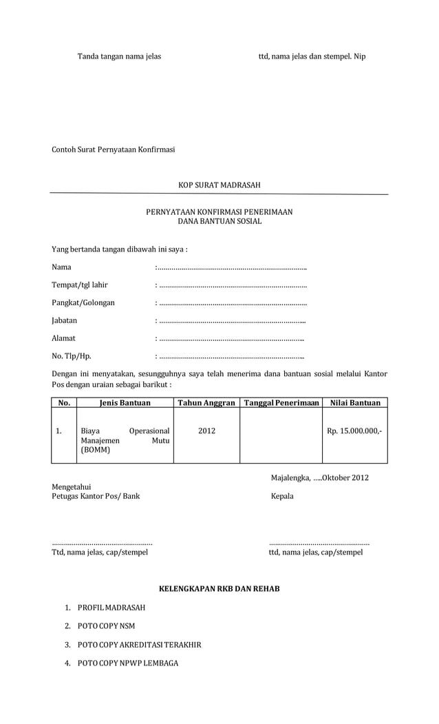 Profil usulan rkb dan rehab | PDF