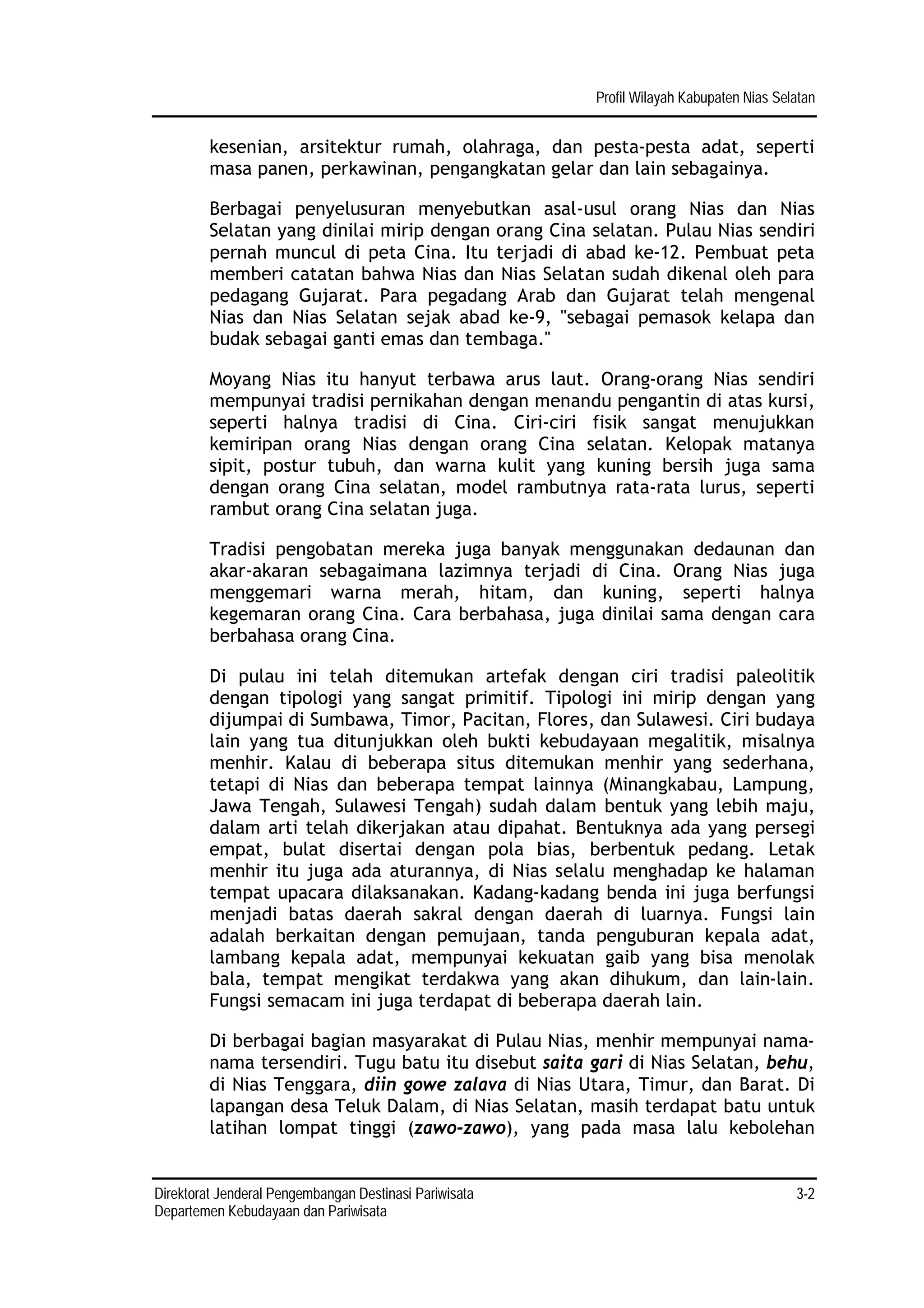 Profil Wilayah Kabupaten Nias Selatan | PDF