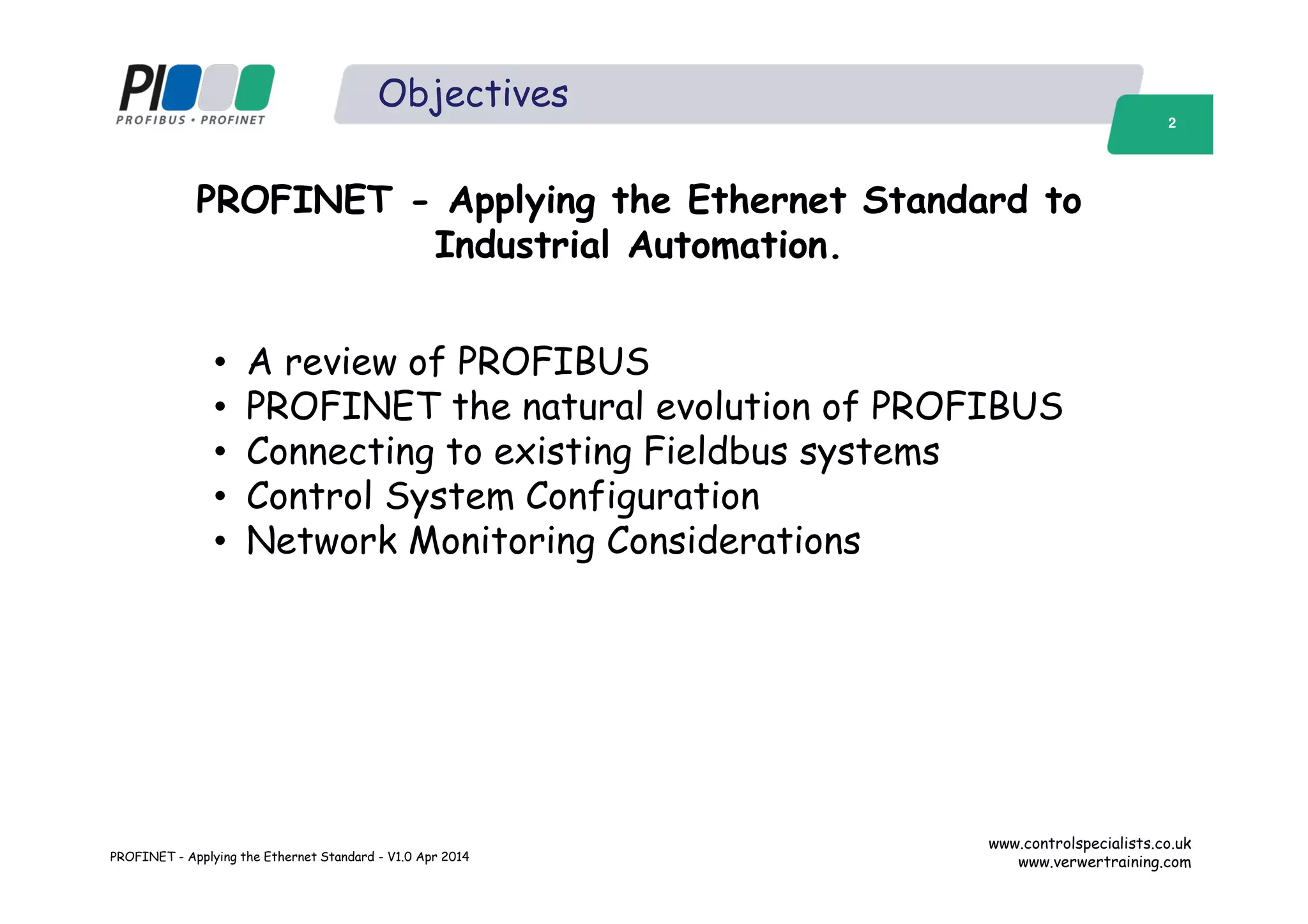PROFINET - applying the Ethernet standard to industral automation ...