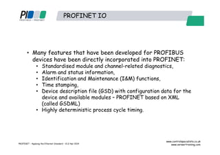 PROFINET - applying the Ethernet standard to industral automation ...