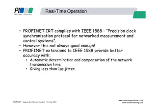 PROFINET - applying the Ethernet standard to industral automation ...