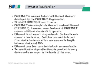 PROFINET - applying the Ethernet standard to industral automation ...