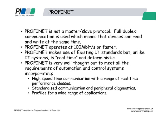 PROFINET - applying the Ethernet standard to industral automation ...