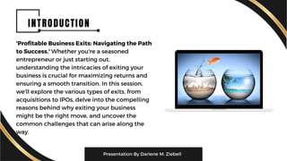 Profitable Business Exit by Darlene M. Ziebell | PPT