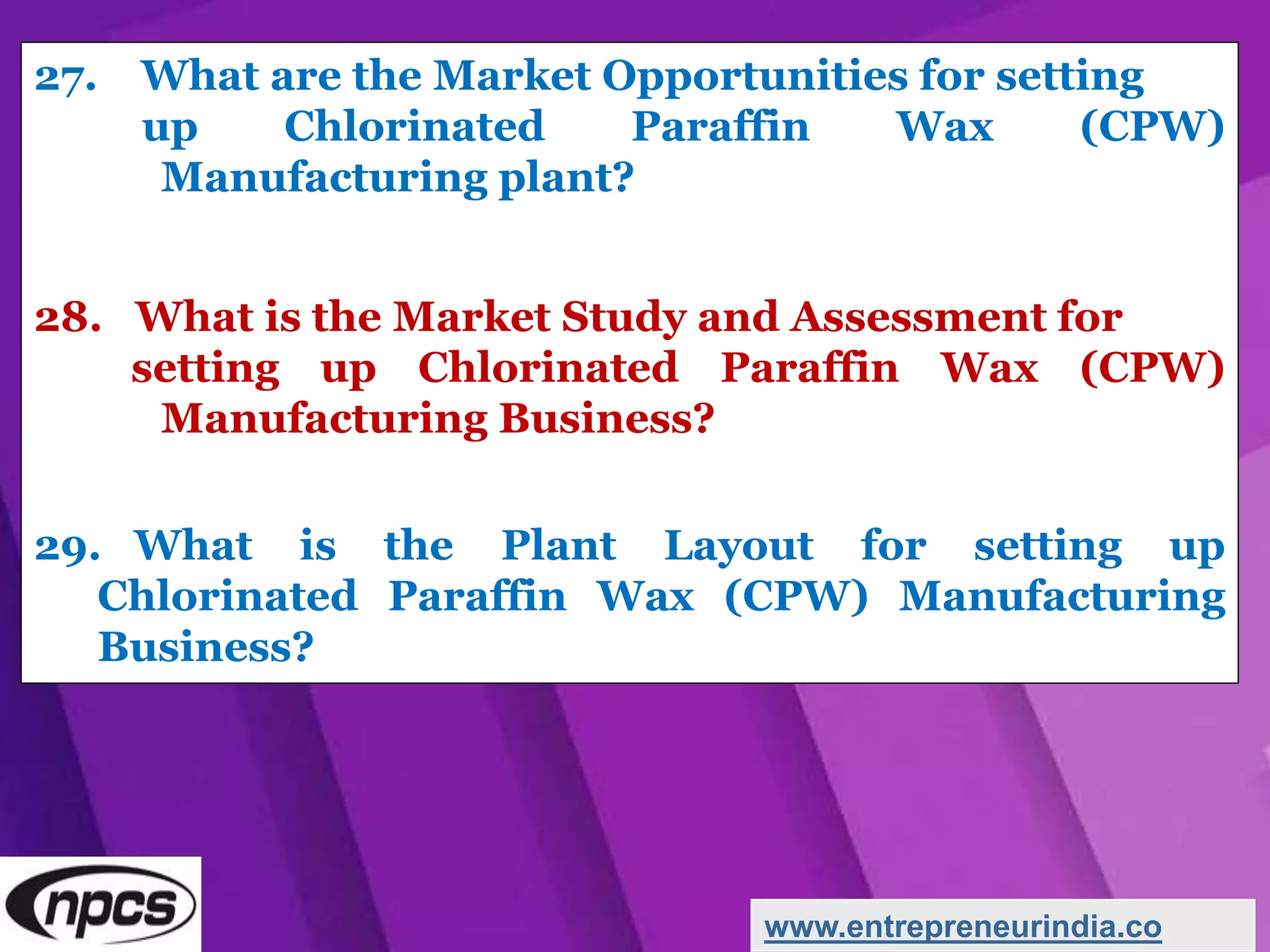 Profitable Business Ideas in Manufacturing of Chlorinated Paraffin Wax ...