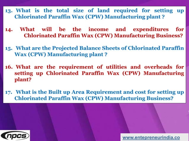 Profitable Business Ideas in Manufacturing of Chlorinated Paraffin Wax ...