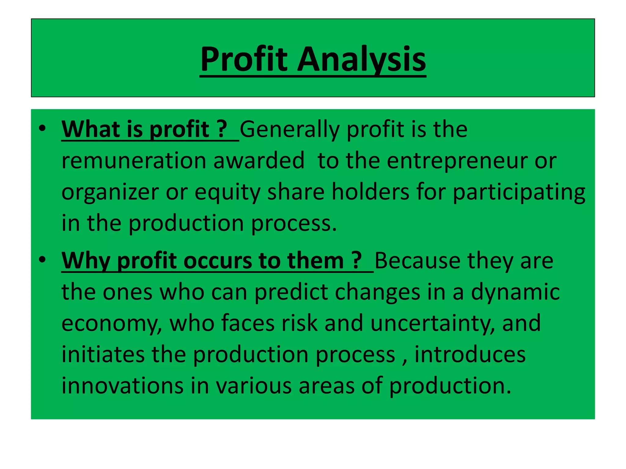 Profit analysis and profit theories | PPTX