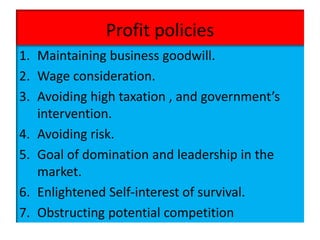 Profit analysis and profit theories | PPTX
