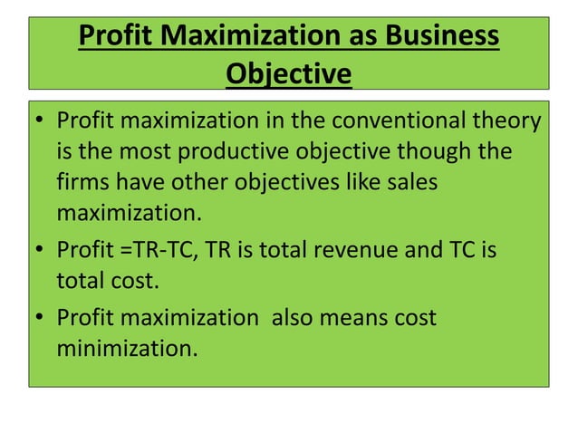 Profit analysis and profit theories | PPTX