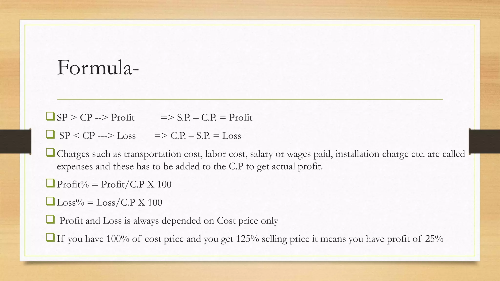 Profit and Loss | PPTX