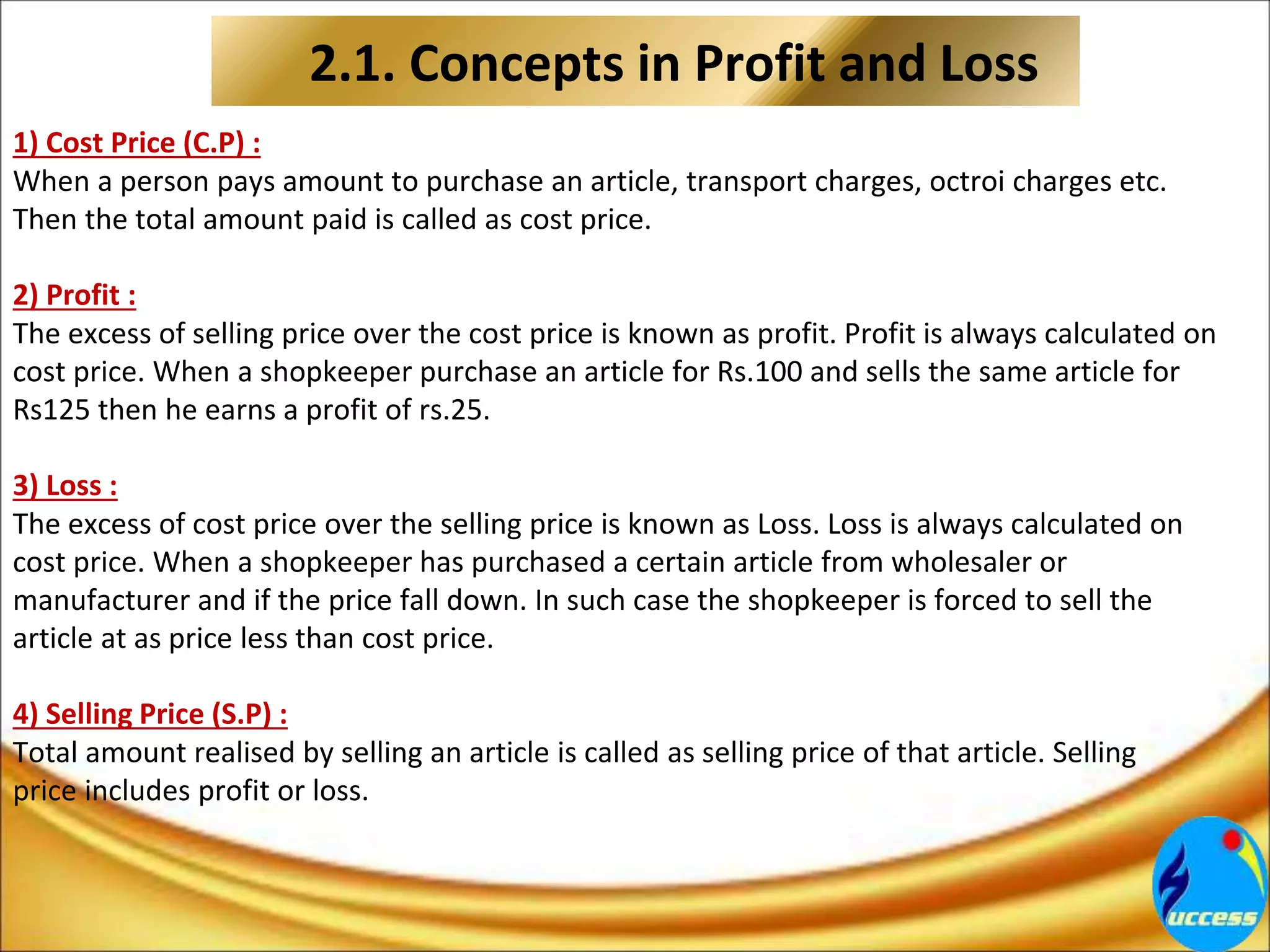 ProfitAndLoss class 7 | PPTX