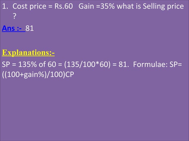 Profit and loss aptitude questions and answers | PDF | Commodities ...