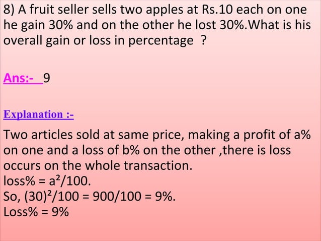Profit and loss aptitude questions and answers | PDF | Commodities ...