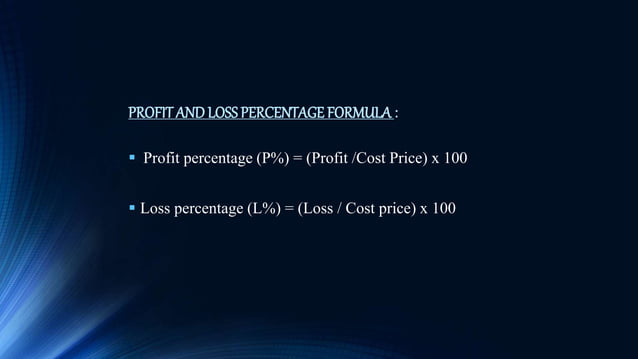 PROFIT AND LOSS | PPTX | Business Accounting & Finance | Business