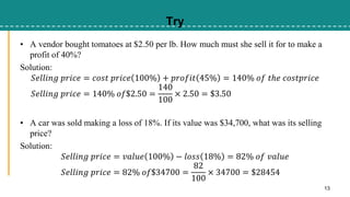 mathematics Profit and Loss slides pptx 1 | PPT