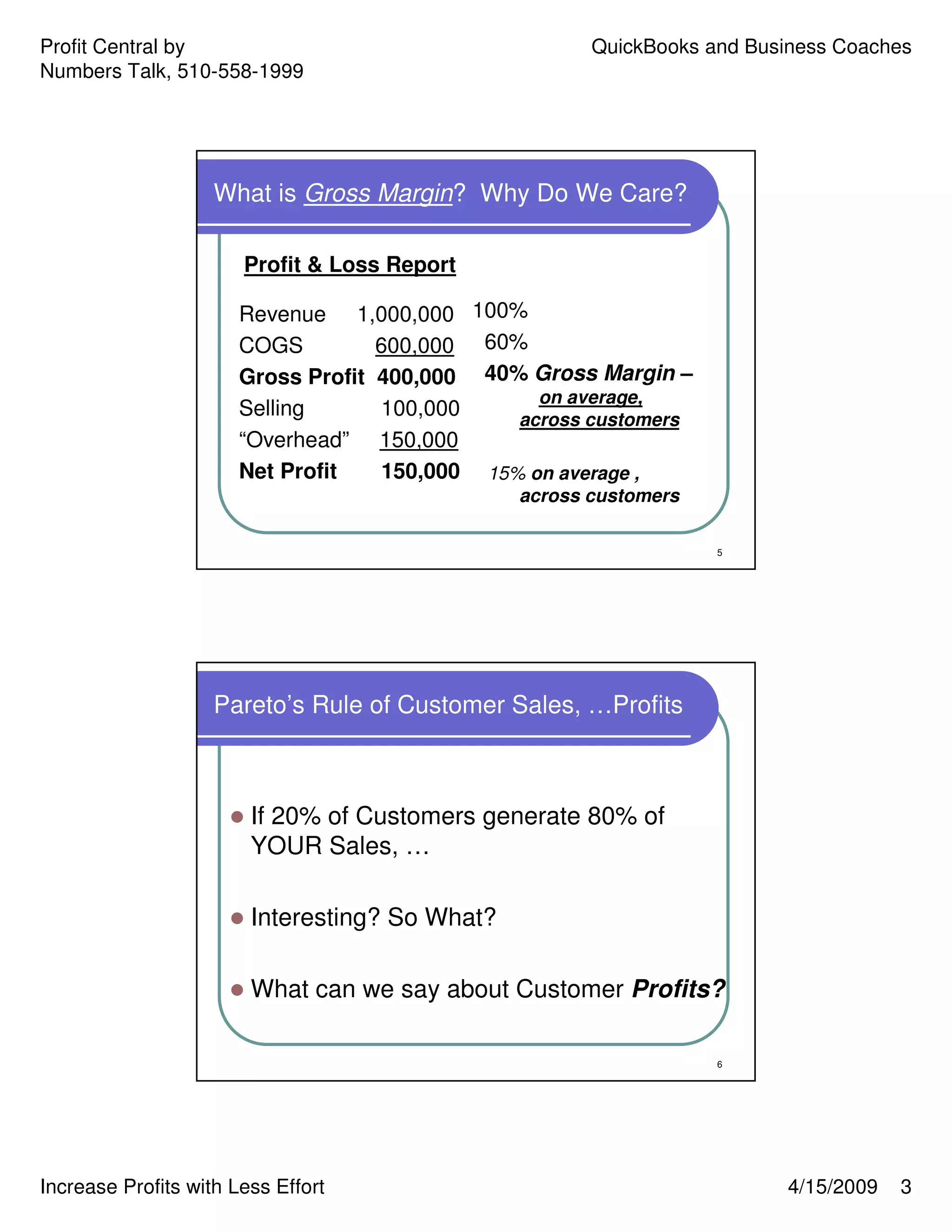 Profit Central Handout | PDF
