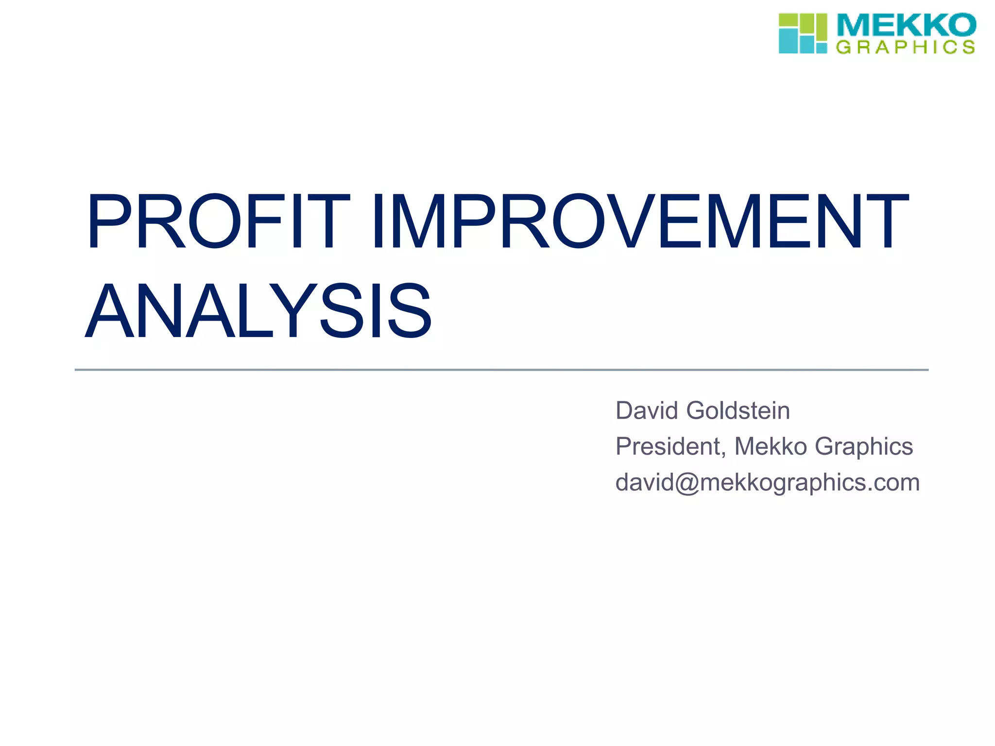 Profit improvement analysis toolkit | PPTX
