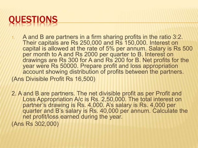 Profit & loss Appropriation Account | PPTX | Business Accounting ...