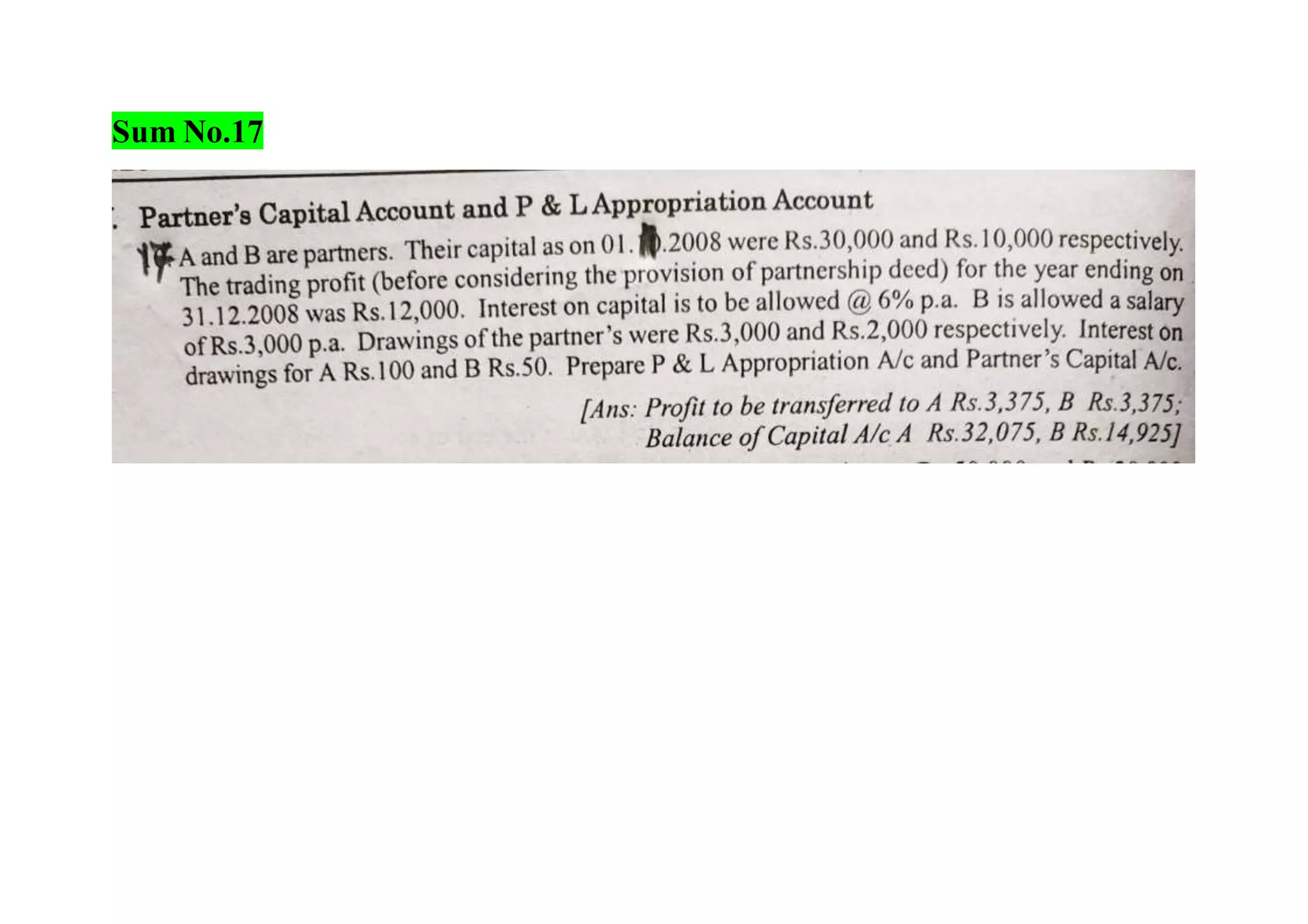 PARTNERSHIP ACCOUNTS - Profit & Loss Appropriation account | DOCX
