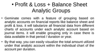 Profit & Loss + Balance Sheet Analytic Groups | PPT