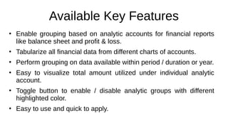 Profit & Loss + Balance Sheet Analytic Groups | PPT