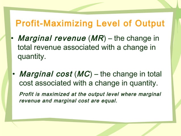 Profit Maximisation | PPT | Business Accounting & Finance | Business