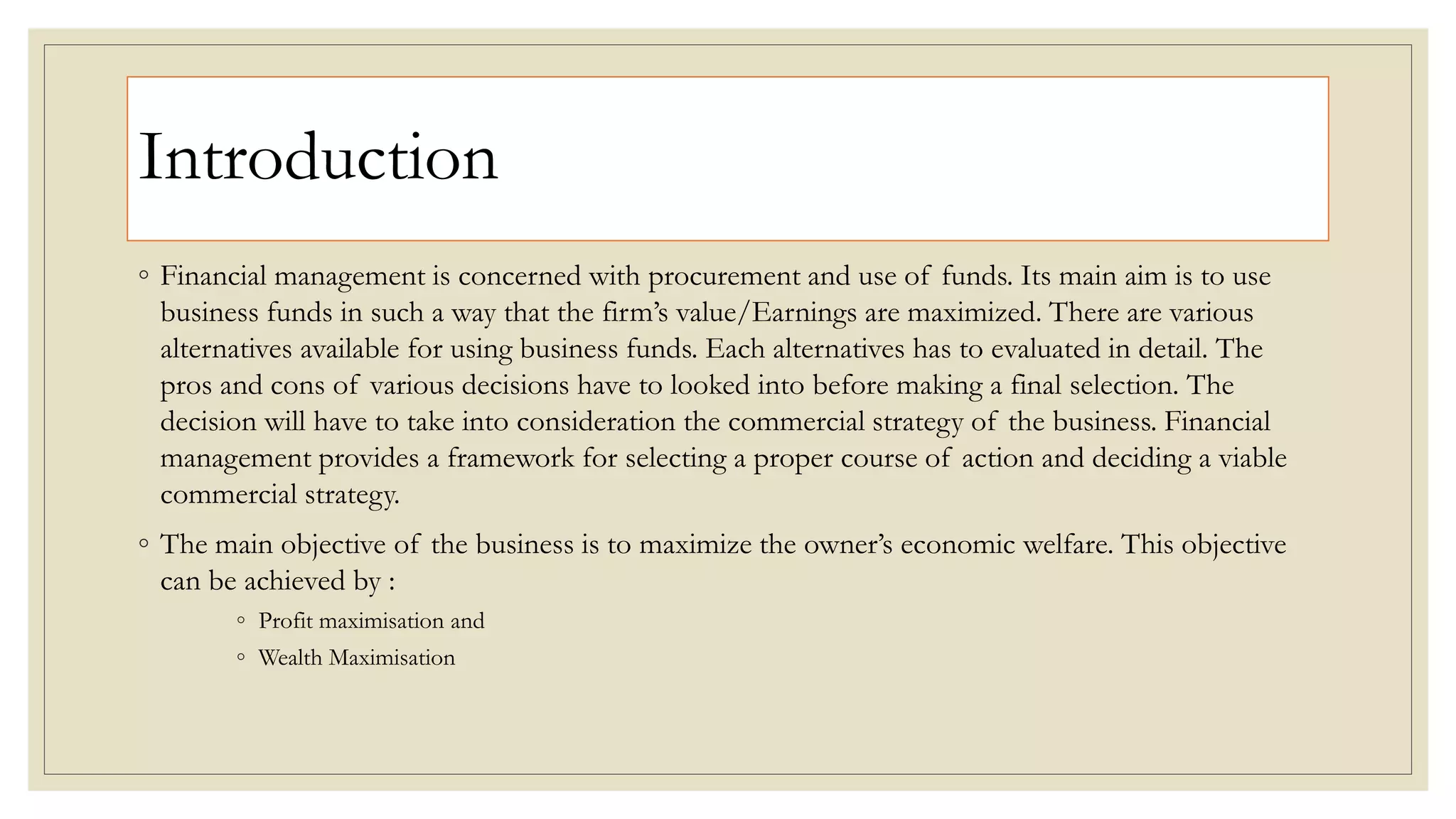 Profit Maximisation Vs Wealth Maximisation Pptx