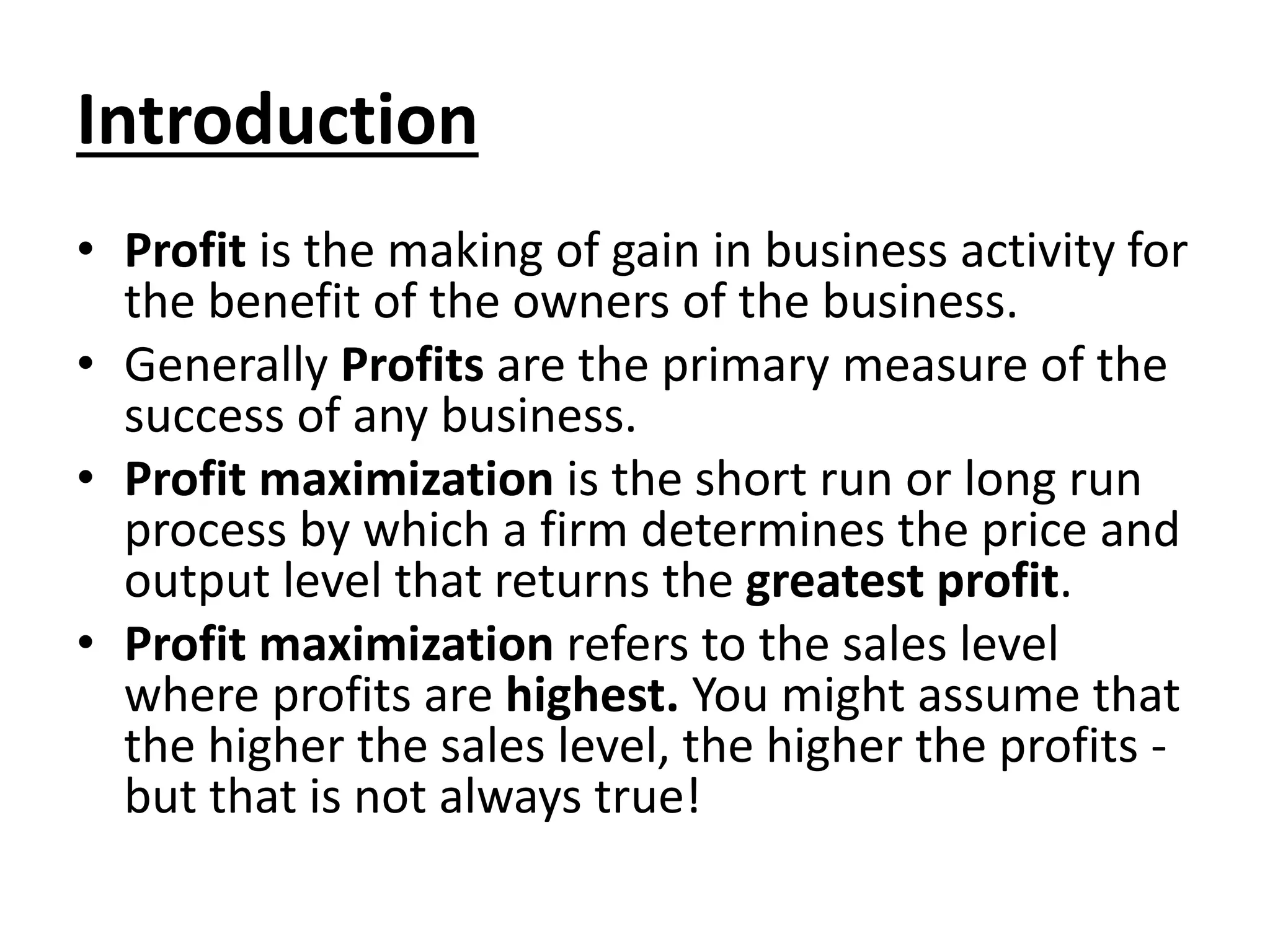 Profit maximization | PPTX