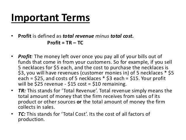 Profit maximization Profit maximization
