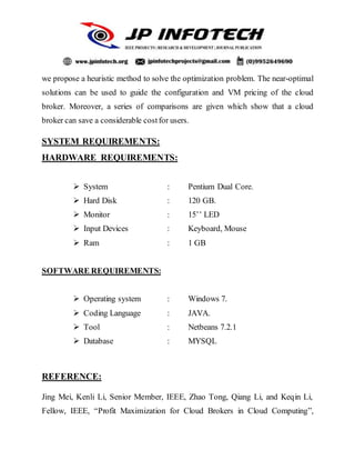 Profit Maximization for Cloud Brokers in Cloud Computing | PDF