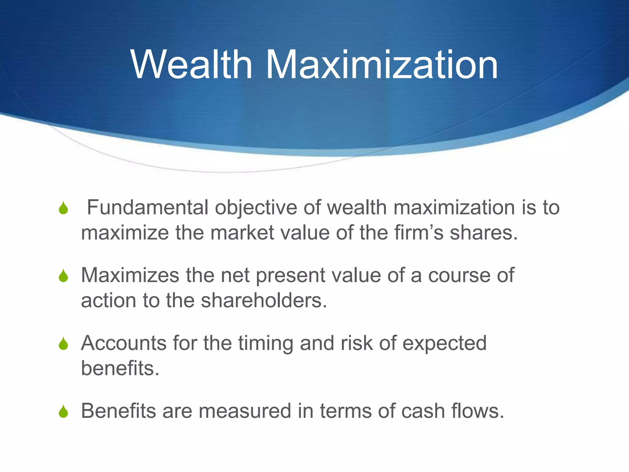 Profit Maximization Vs Wealth Maximization Pptx