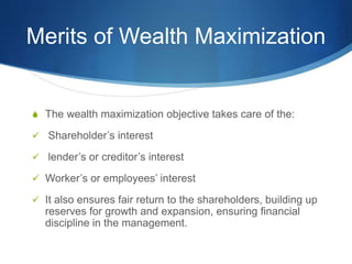 Profit maximization vs wealth maximization | PPTX