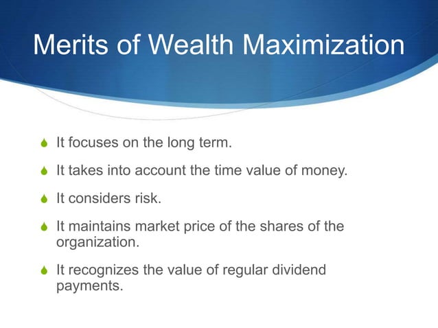 Profit maximization vs wealth maximization | PPT